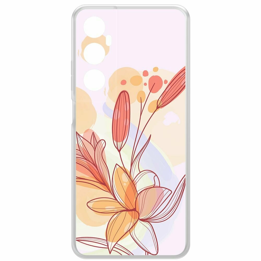 Чехол-накладка Krutoff Clear Case Фантазия для Realme C65, с рисунком, термопластичный полиуретан (TPU)
