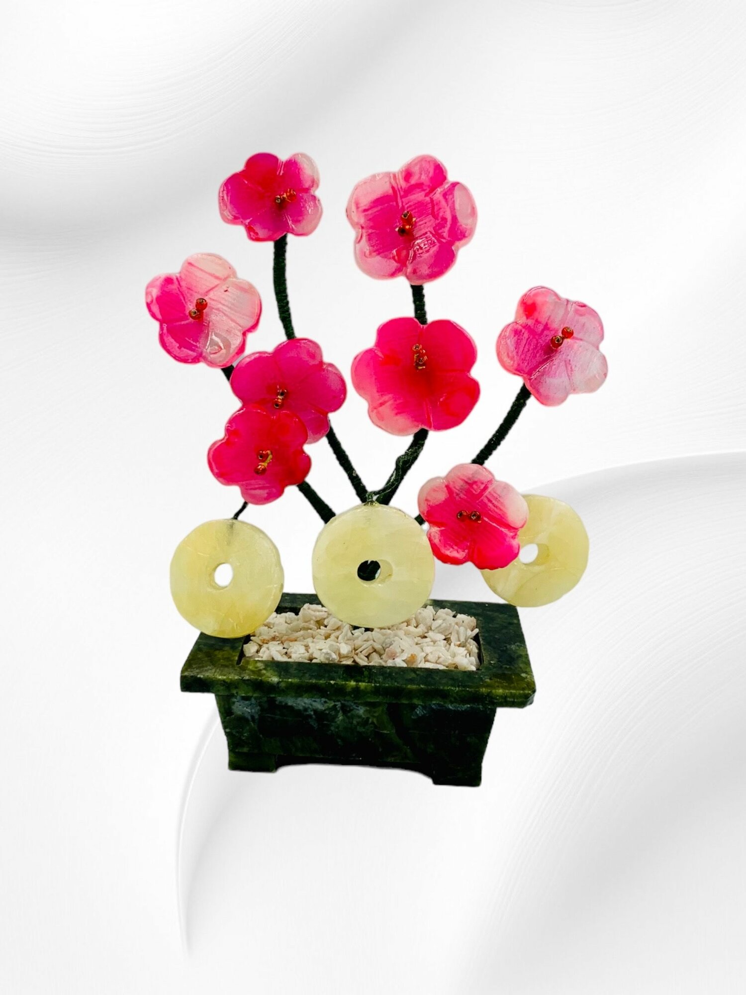 Искусственные цветы для декора в горшке Бонсай , 16 см.