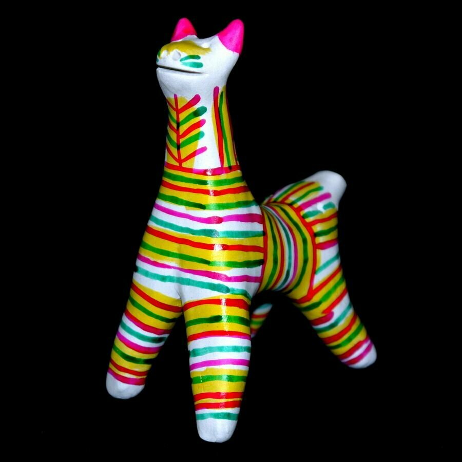 Кот, Свистулька 10-13 см, Филимоновская глиняная игрушка, ручная авторская работа