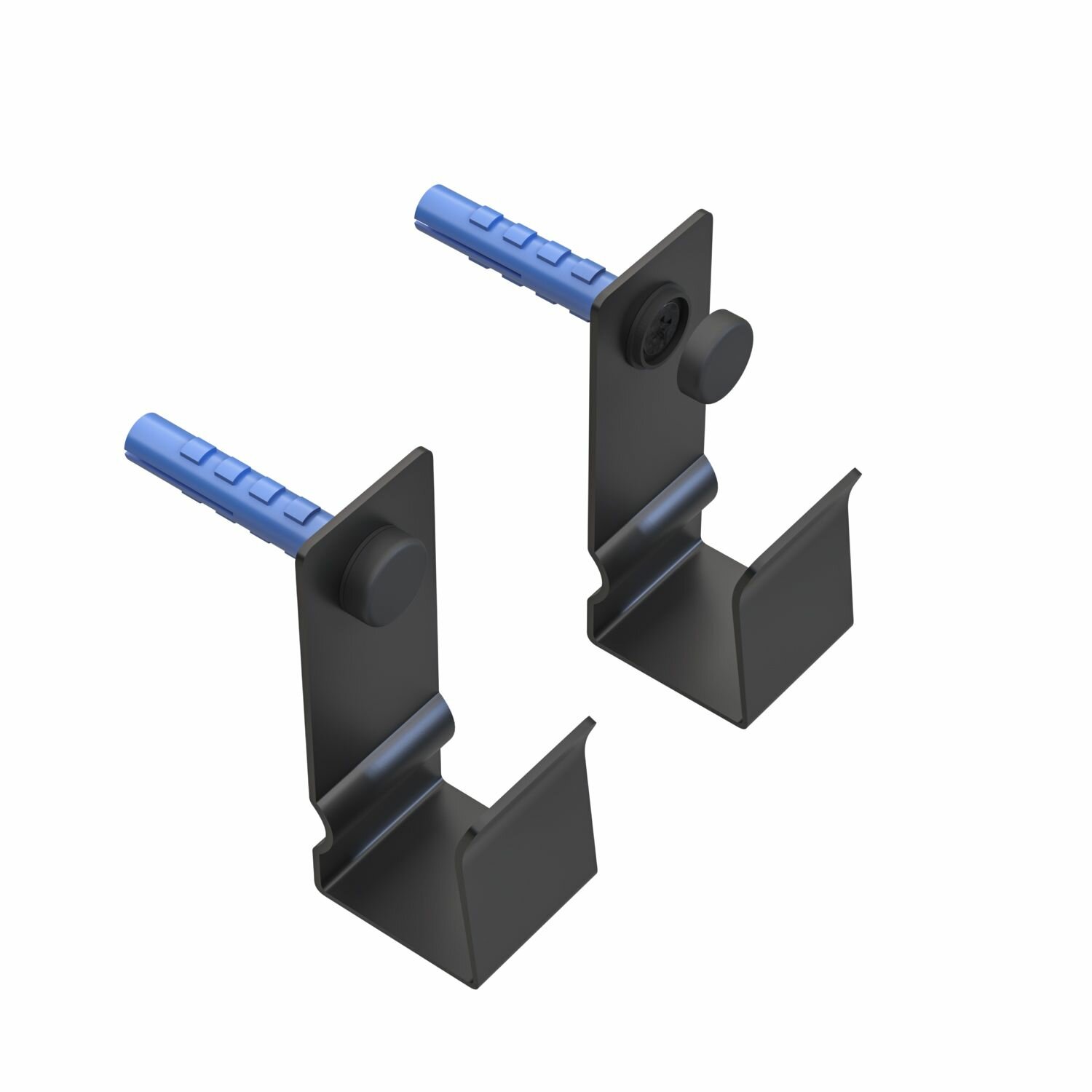 Комплект держателей найди для квадратного рейлинга, черный муар, 35x20 мм
