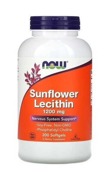 NOW Sunflower Lecithin 1200 mg (200 гелевых капсул)