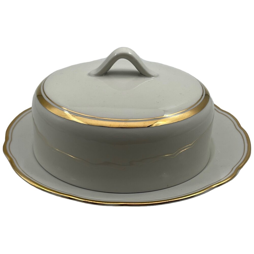 Масленка "Классика", фарфор, позолота, 1968-1987 гг, Kahla, ГДР