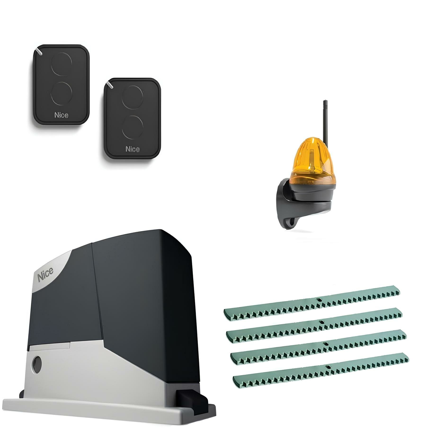 Автоматика для откатных ворот RD400KCE LK4, комплект: привод, лампа, 2 пульта, 4 рейки