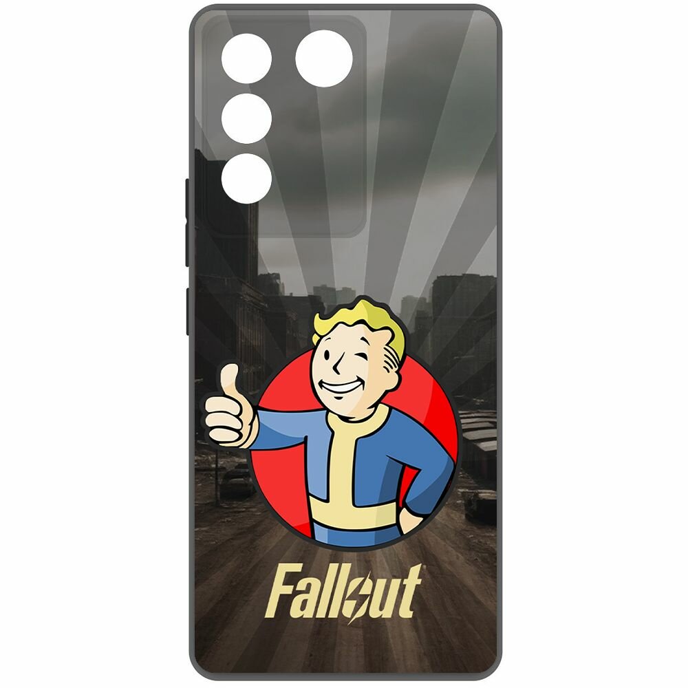 Чехол-накладка Krutoff Soft Case Фоллаут (Fallout) - Волт-бой для Vivo T2 черный