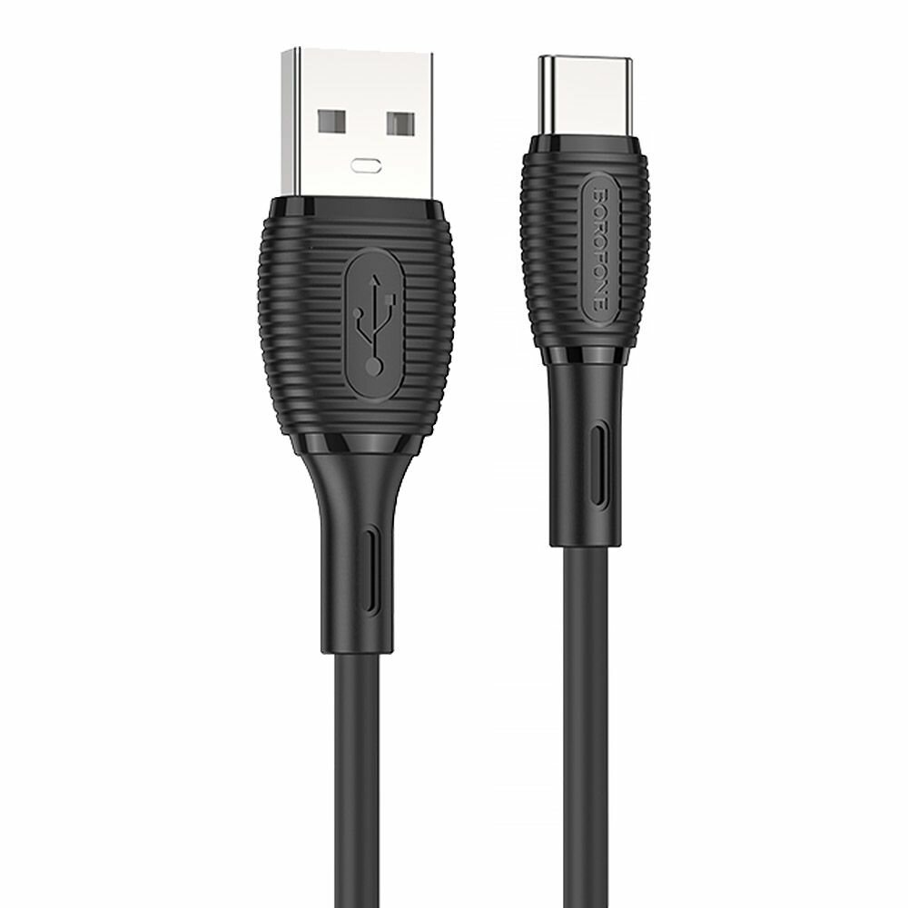 USB кабель BOROFONE BX86 Advantage Type-C, 3А, 1м, силикон (черный)