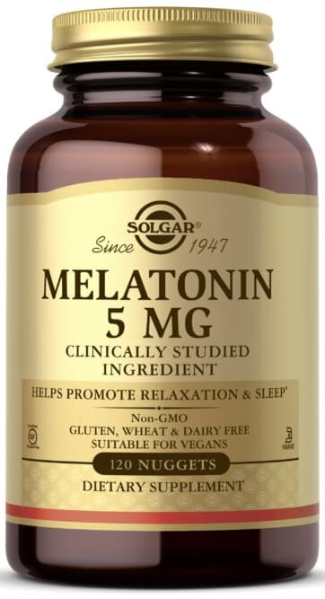 Solgar Melatonin 5 mg, Солгар Мелатонин 5 мг 120 жев. таблеток