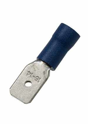 РПИ-П2.5 (6.3), клемма ножевая вилка 6.35мм изол. на провод 1.5-2.5кв. мм (25 шт.)