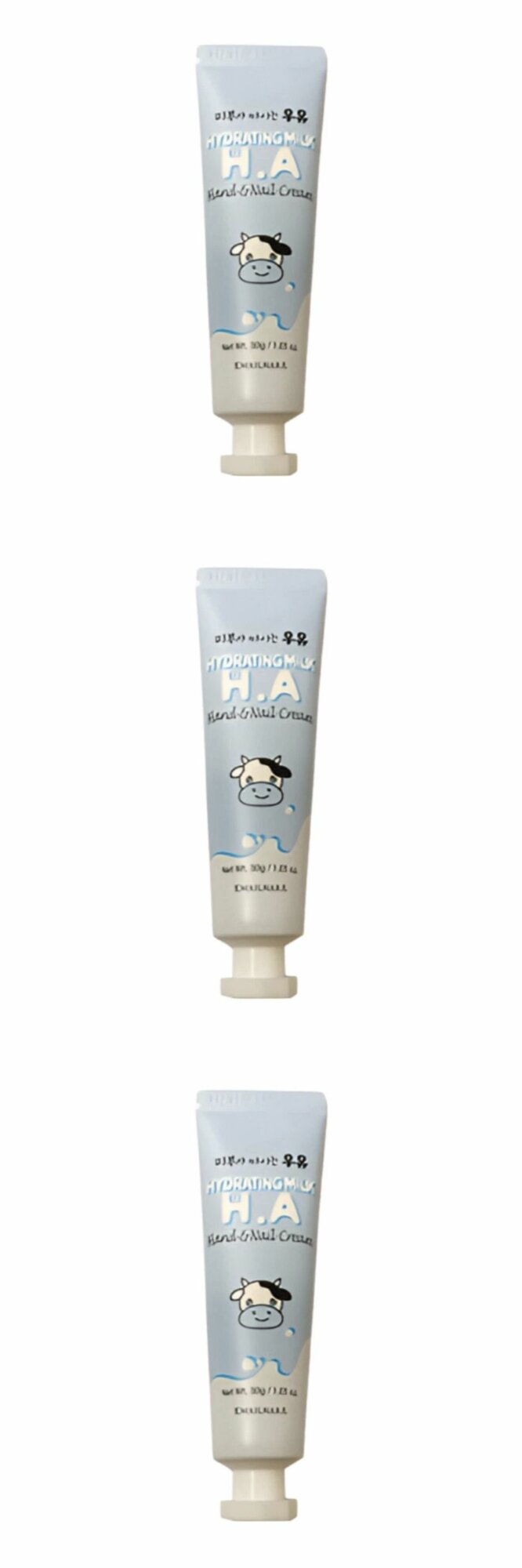 WELCOS Крем для рук и ногтей Kwailnara Hydrating Milk H.A Hand & Nail Cream, 3 шт.