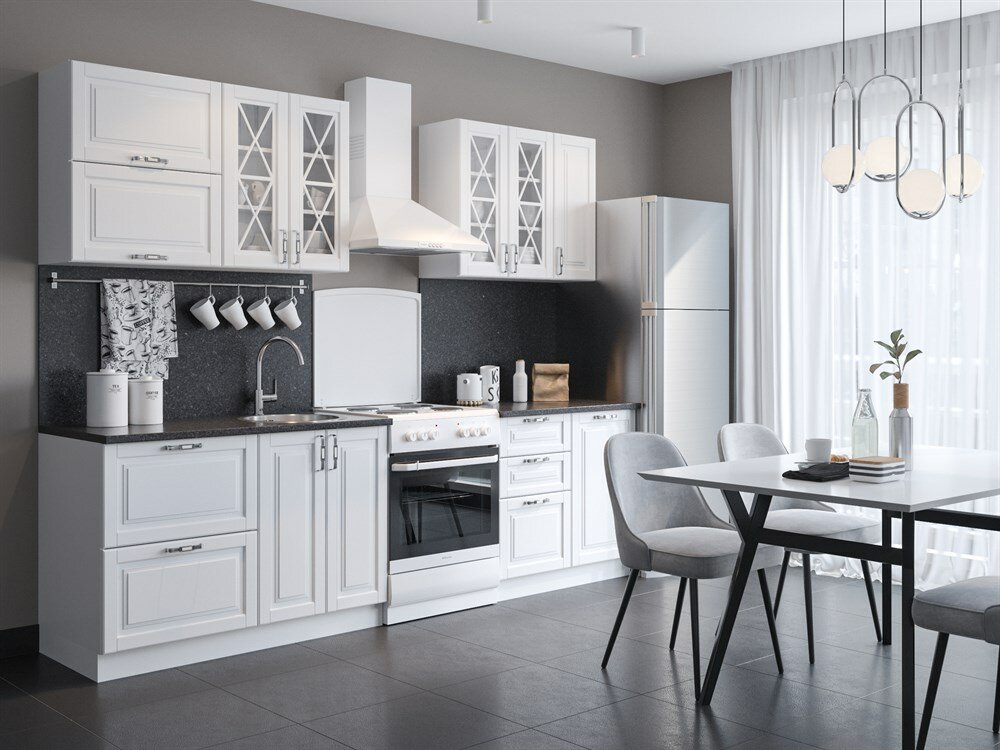 Элана Кухонный гарнитур милана №6 БЕЛАЯ Белый