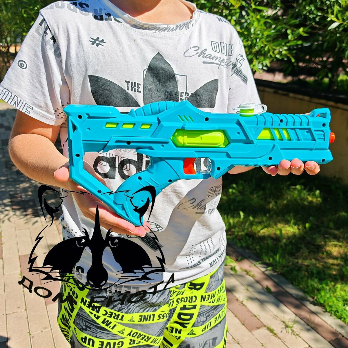 Водный пистолет бластер большой Water Gun 23см, голубой