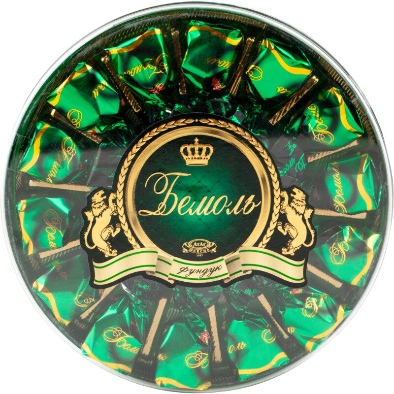 Набор шоколадных конфет Бемоль с дробленым фундуком, 2 упаковки по 210 гр, АтАг