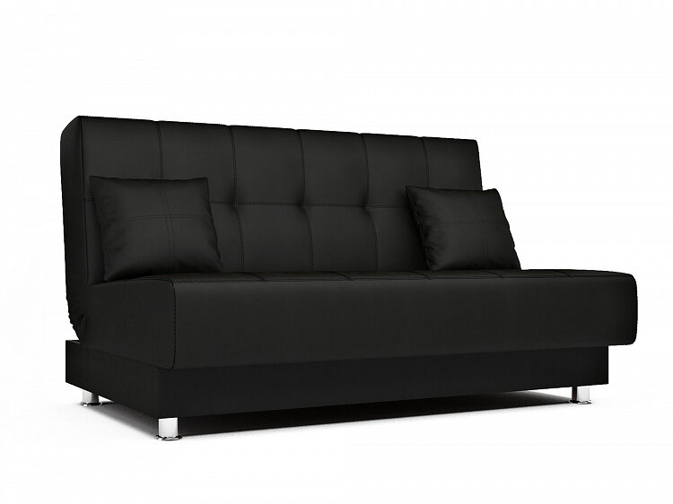 Прямой диван Мариэлла черный, книжка, 185х95х90 см, с ящиком для белья