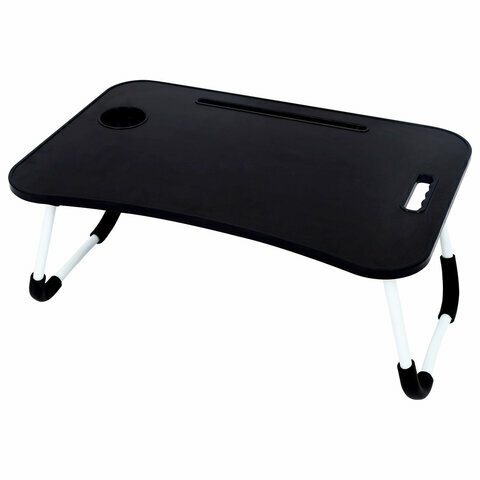 Столик складной для ноутбука/завтрака BRABIX BT-001 (600×400х265 мм), органайзер, черный