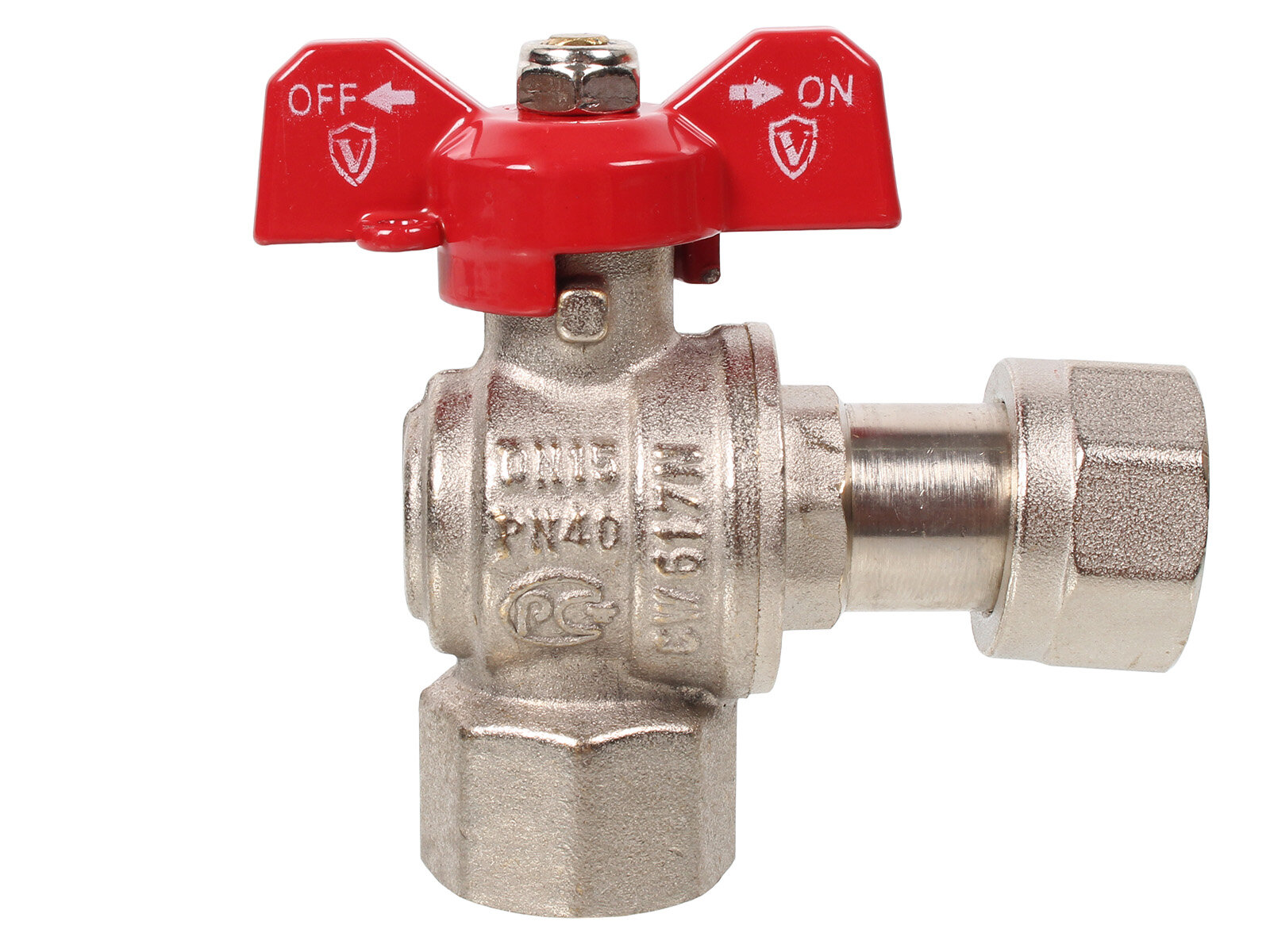 Кран с накидной гайкой угловой 1/2 ViEiR