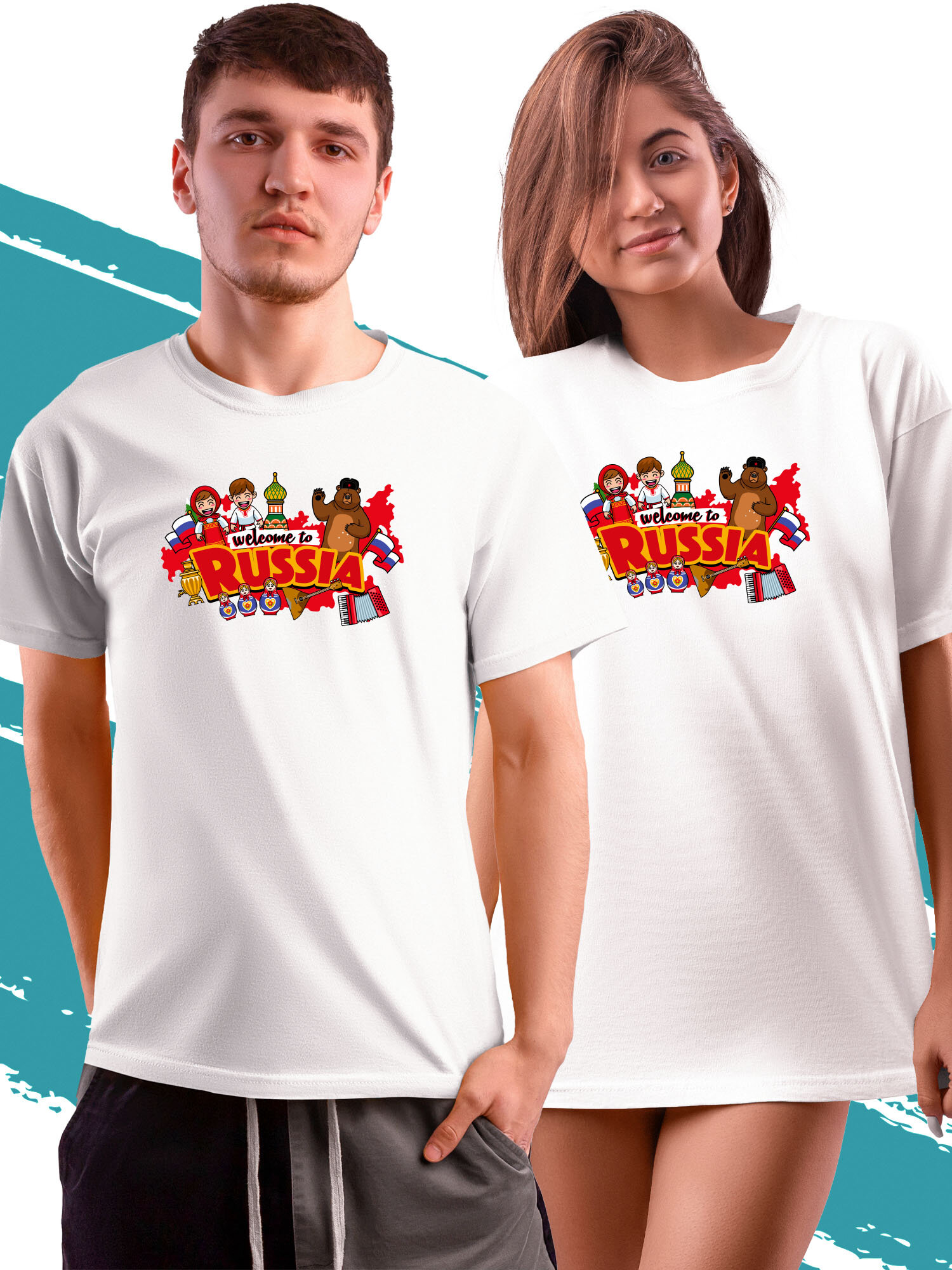 Футболка Россия и символы Russia