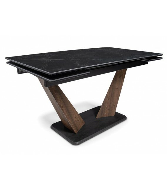 Стол керамический Кели черный мрамор / орех кантри / черный 9532394