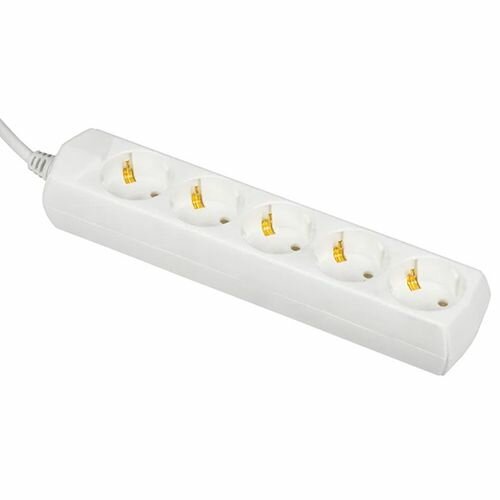 Удлинитель 5-мест 1,5м ПВС 3*1 белый GENERICA (IEK)