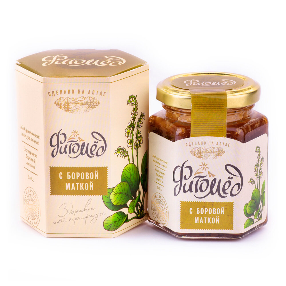 Фитомед с боровой маткой для женского здоровья от бренда "пчела и человек", вес 230 грамм