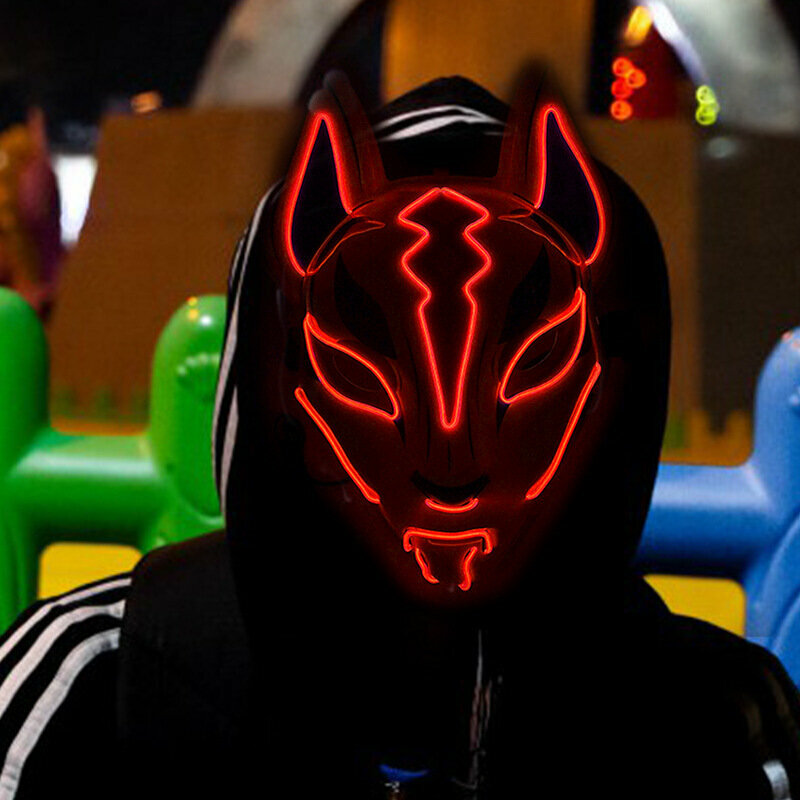 Маска для лица "Рождественский танец", светящаяся, небесная лиса, для мужчин и женщин