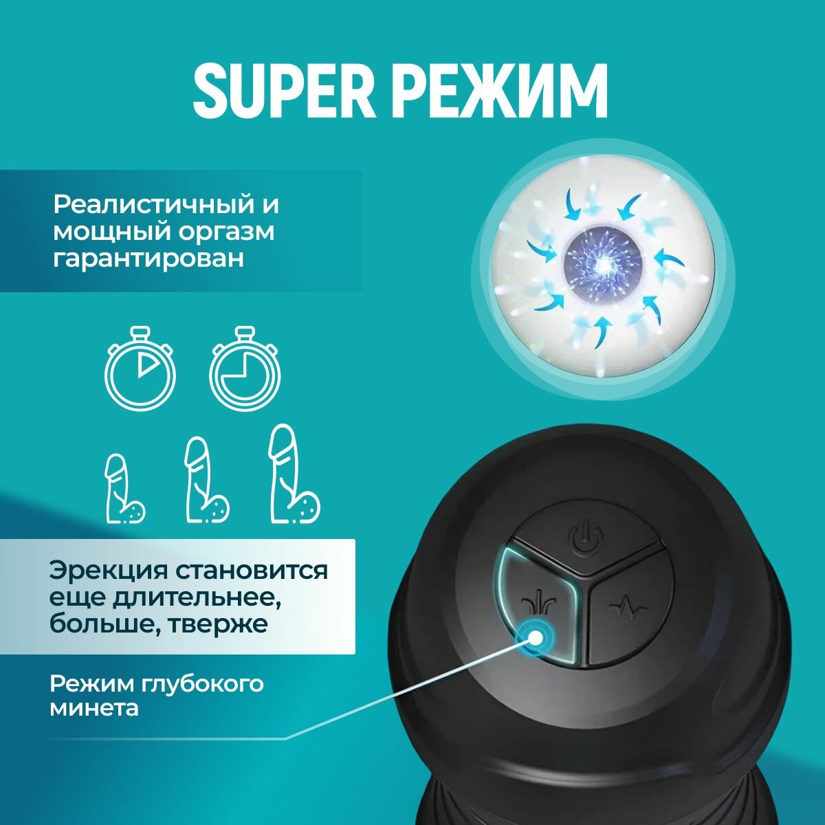 Мастурбатор мужской автоматический с вакуумом, вагина для мужчин для имитации минета