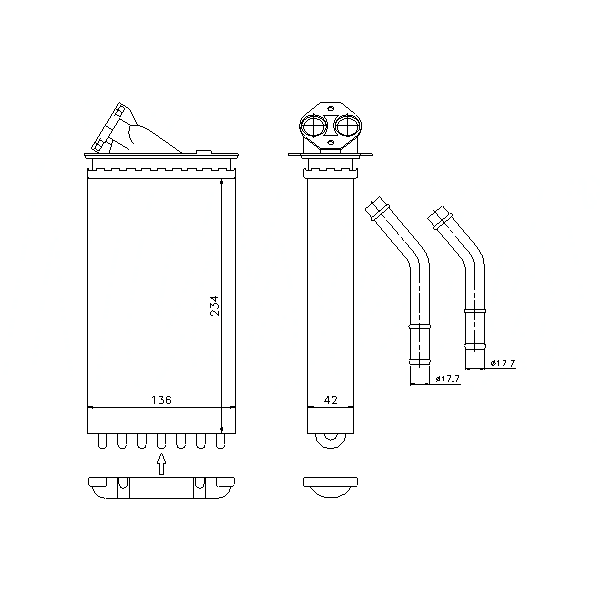 NISSENS 71141 (95230684) радиатор отопителя Citroen (Ситроен) ax 86-