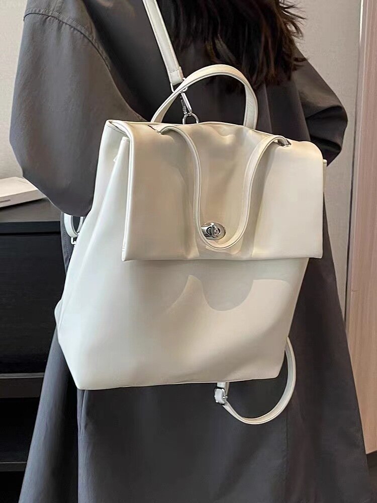 Рюкзак, женский, бежевый, нишевый дизайн, осень-зима, 2025