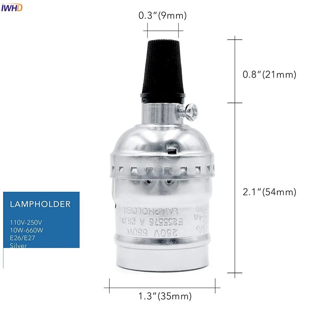 IWHD Держатель лампы алюминиевый E27 черный E27