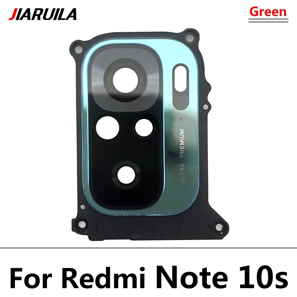 Новинка для Xiaomi Redmi Note 11S 10S 10 Pro, ремонт задней камеры, стеклянная линза с крышкой, средняя рамка, держатель, корпус с клеем Note 10S Green