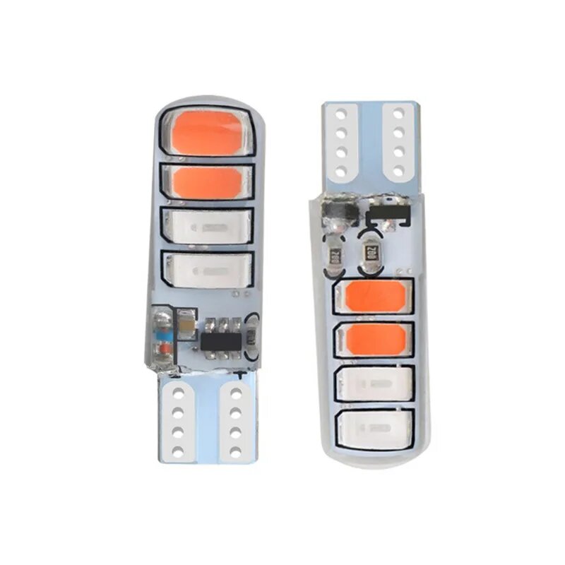 Светодиодные лампы T10 W5W 12V, 8SMD, Blue Red Flash, 2 шт.