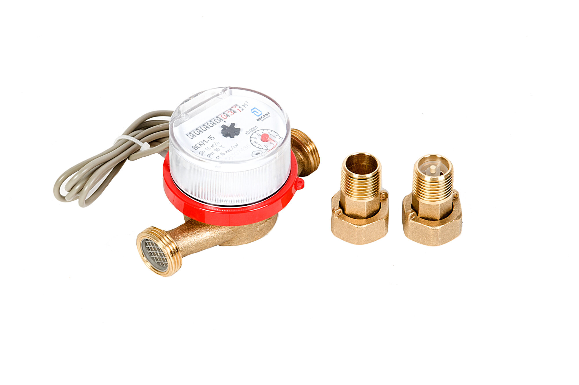 Счетчик воды Декаст ВСКМ-15, с импульсным выходом, ДГ, 110 мм, комплект монтажных частей, обратный клапан