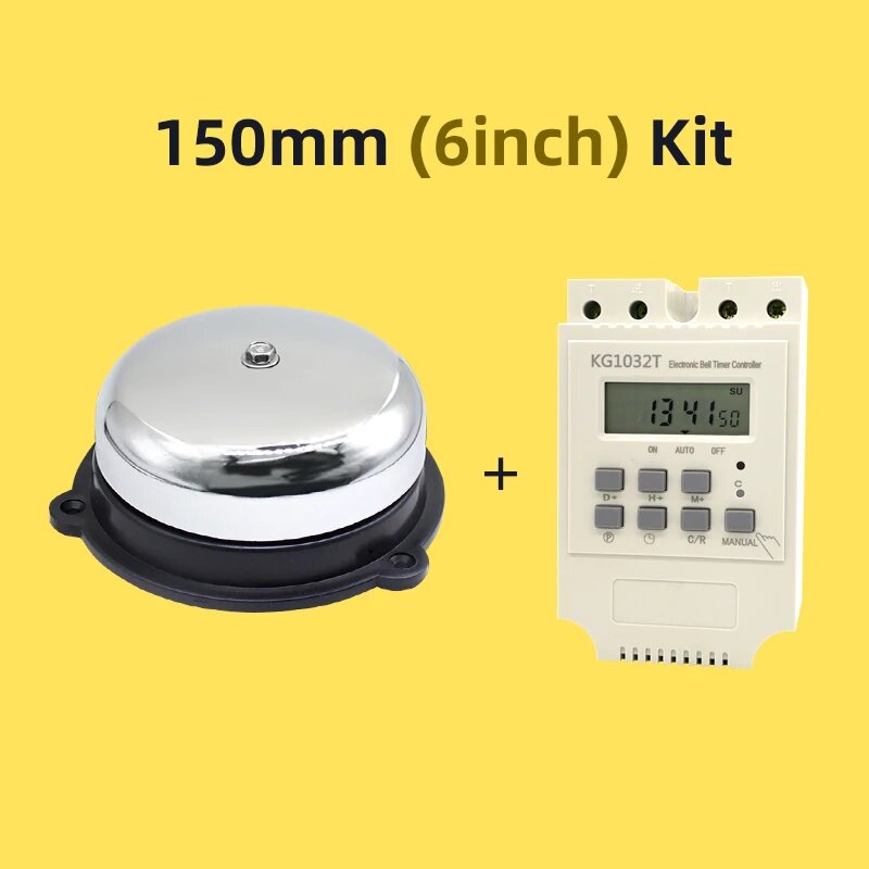 Автоматический электрический звонок 220 В, школьный или заводской контроллер звонка, кольцевой таймер, 2/3/4/6 дюймов, сигнальный звонок, дверной звонок для квартиры