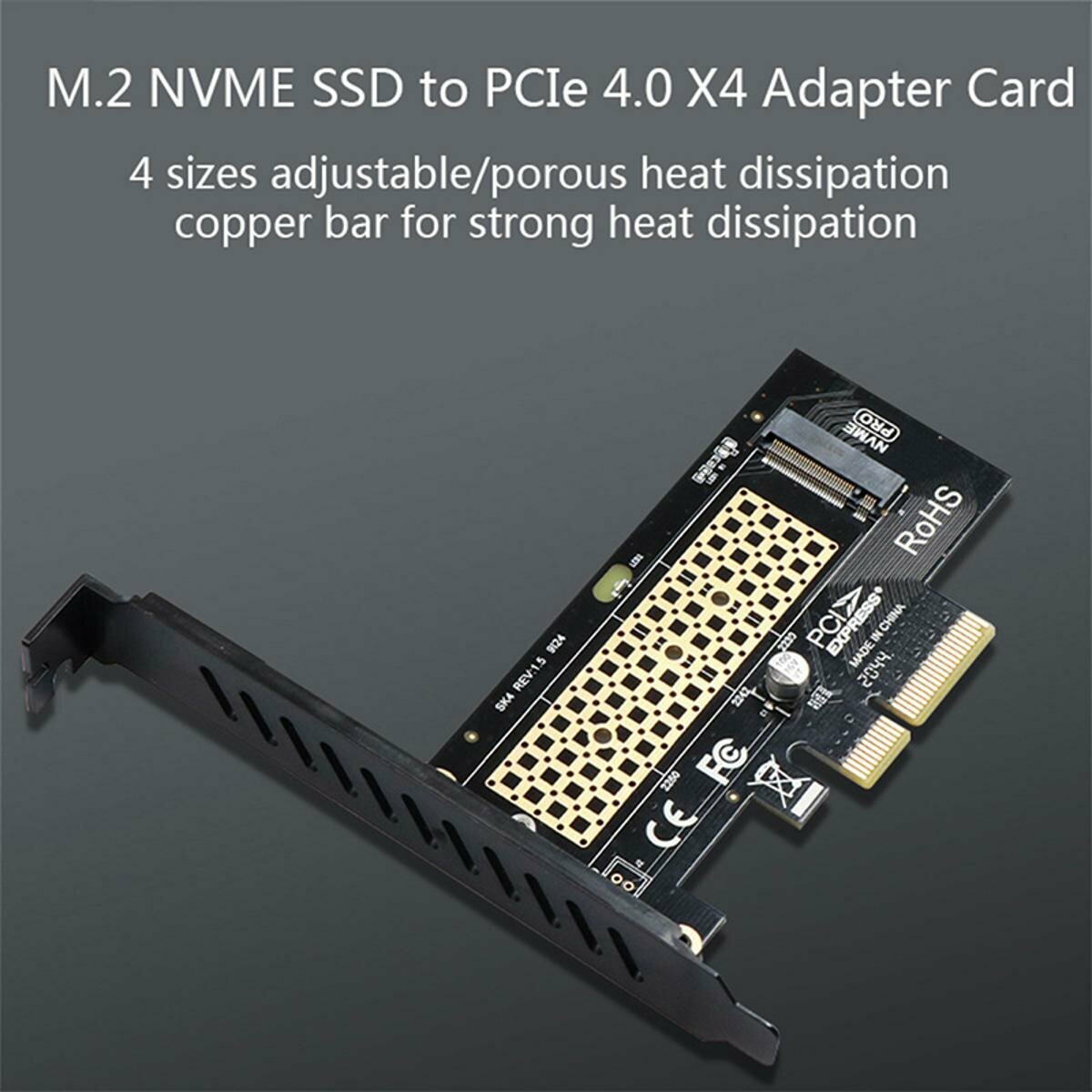 M.2 NVME SSD to PCIe 4.0 X4 адаптер карта с медным охлаждением лучший радиатор