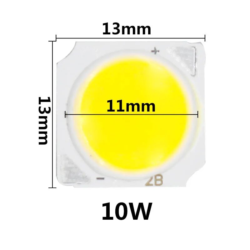 Светодиод COB 10W 13x13mm Белый