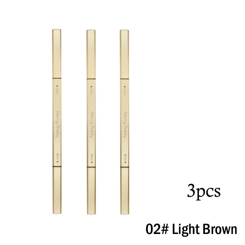 Ручка для бровей двойная, 02 Light Brown, 3шт