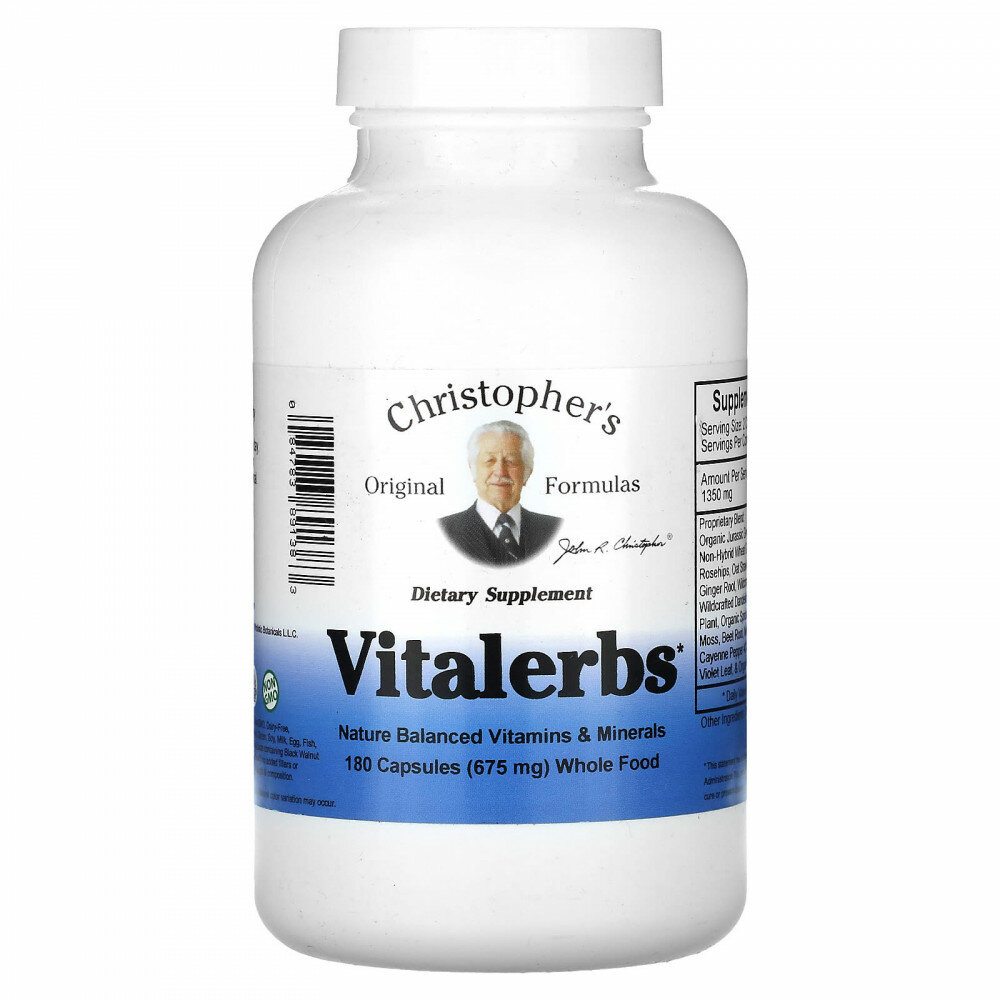 Christopher's Original Formulas, Vitalerbs, 180 капсул