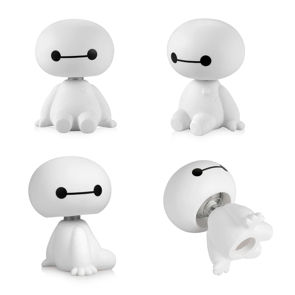 Мультяшный пластиковый робот Baymax, фигурка встряхивающейся головой, автомобильные украшения, авто украшения для интерьера, кукла «Большой герой», игрушки, орнамент, аксессуары