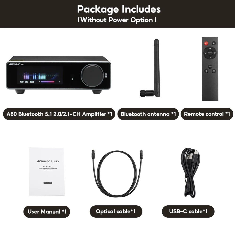 AIYIMA A80 Bluetooth Усилитель мощности 300 Вт