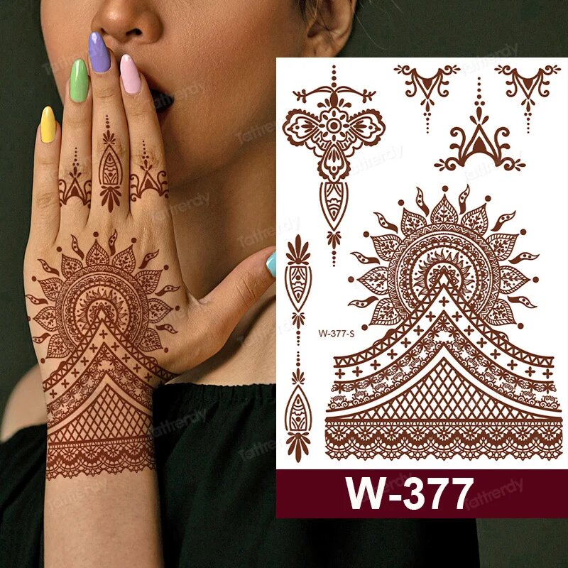 Временная татуировка хной Tattrendy белая w377