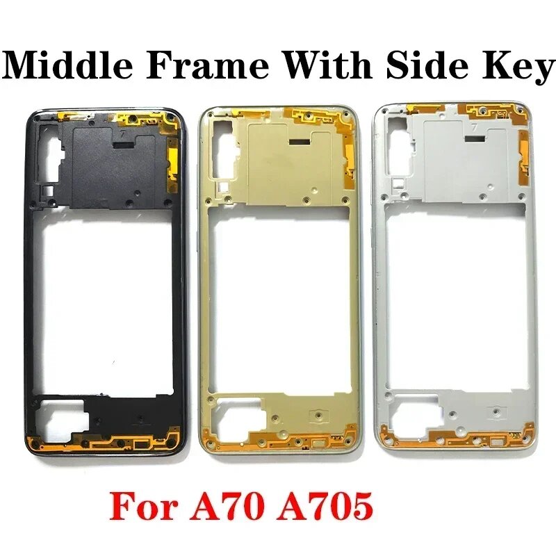 Для Samsung A20 A30 A40 A50 A60 A70 A80: средняя рамка корпуса (безель) с боковыми кнопками, запчасти для ремонта