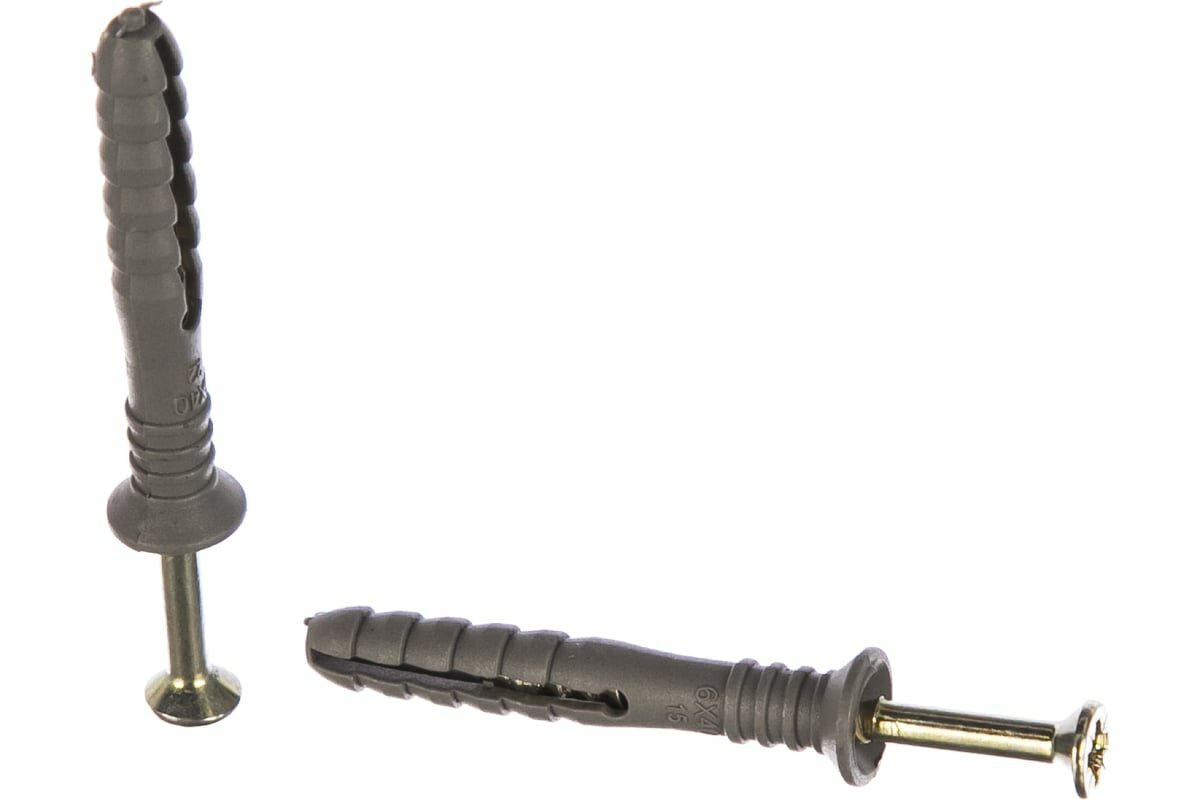 КЧ Дюбель-гвоздь потайной бортик 6х40 мм, набор 40 шт, 0200615