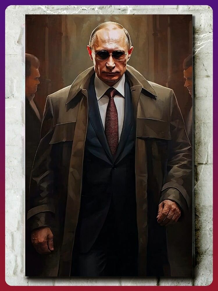 Картина интерьерная на дереве Знаменитости Владимир Владимирович Путин (Президент, Россия, Российская Федерация) - 6241274