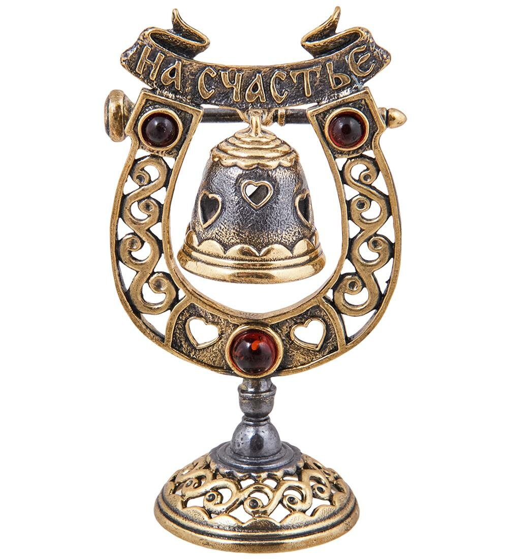 Колокольчик из латуни и янтаря "На счастье" A2186312 Народные промыслы, Латунь, янтарь