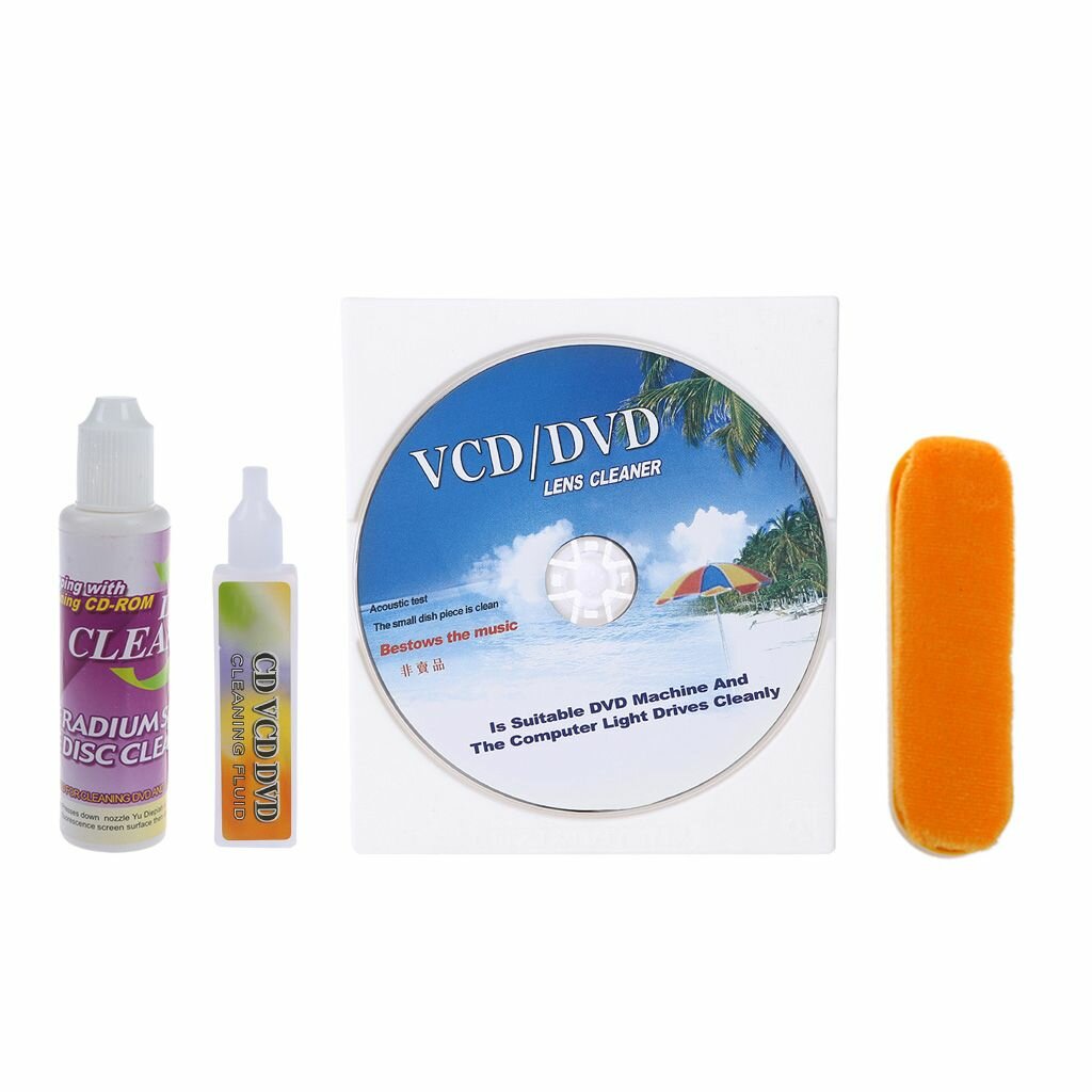 4 в 1 Уборщика для обслуживания линз игрока VCD DVD CD-ROM ПК