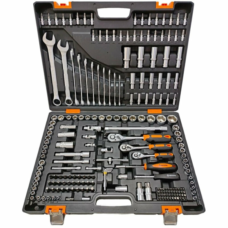 Набор инструментов, 1/2, 1/4, CrV, в кейсе 216 предм Вихрь 73/6/7/12, 2168479