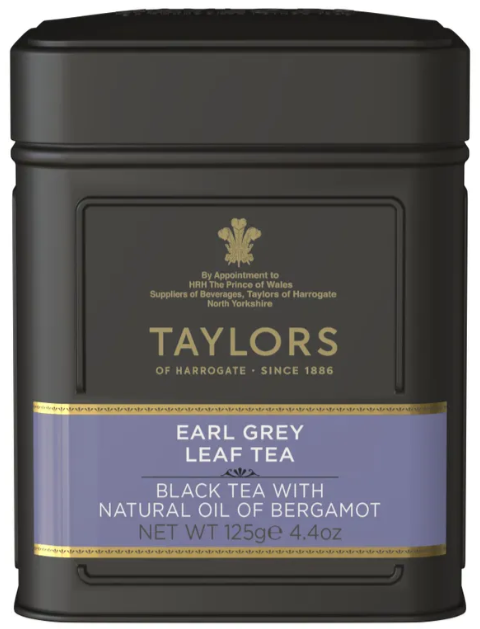 Чай TAYLORS черный листовой Эрл Грей с ароматом бергамота /жесть/ 125г