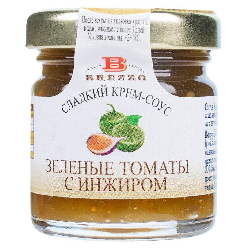 Соус крем BREZZO Сладкий с зелеными томатами и инжиром /стекло/ 40г