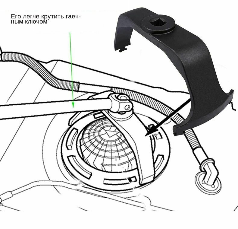 Съёмник крышки топливного насоса 85 — 190 мм универсальный автодело, для снятия крышки бензонасоса в гараже и сервисе