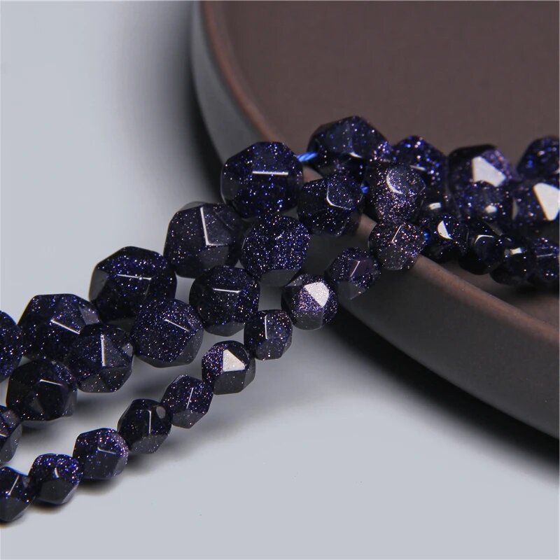 Бусины из авантюрина, розового кварца и яшмы vinswet Фиолетовый, 8 mm about 45 pcs, blue sandstone