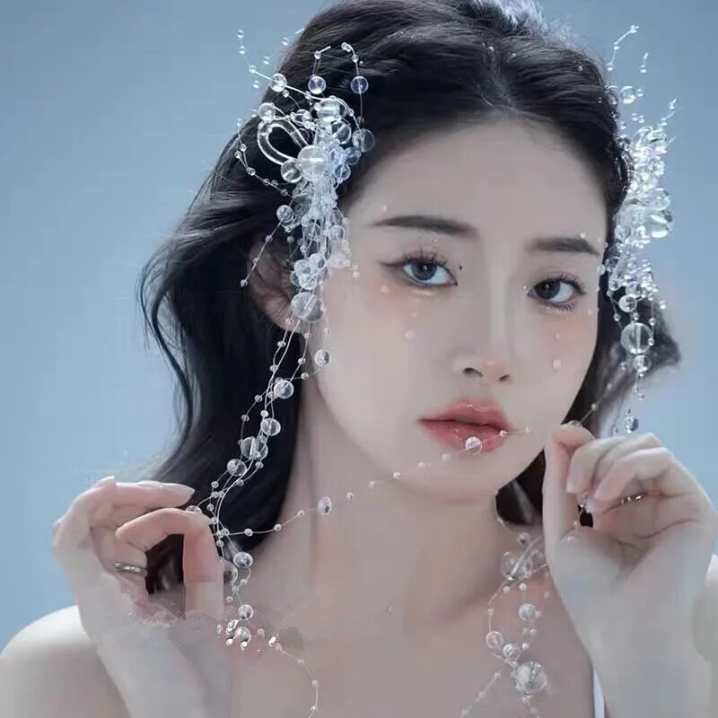 Заколки для волос с кисточками и бусинами-бабочками 1 pair bow