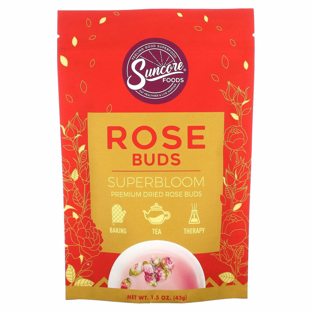 Suncore Foods, сушеные бутоны розы, 43 г (1,5 унции)